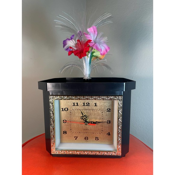 Wall Decor | Vintage Fiber Optic Motion Lamp Gold Clock Color Changing ...